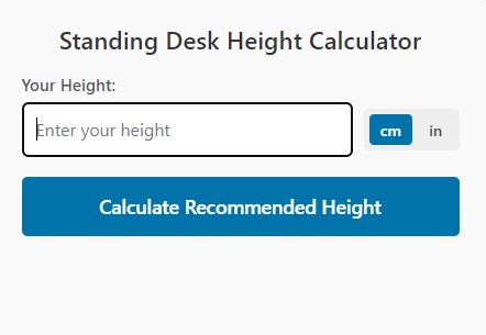 Stand Up Desk Height Calculator || Malik Furniture®