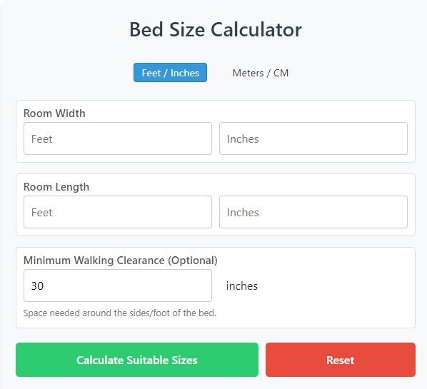 Bed Size Calculator || Malik Furniture®